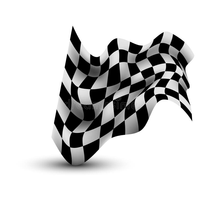 Waving Checkered Flag stock illustration. Illustration of isolated ...