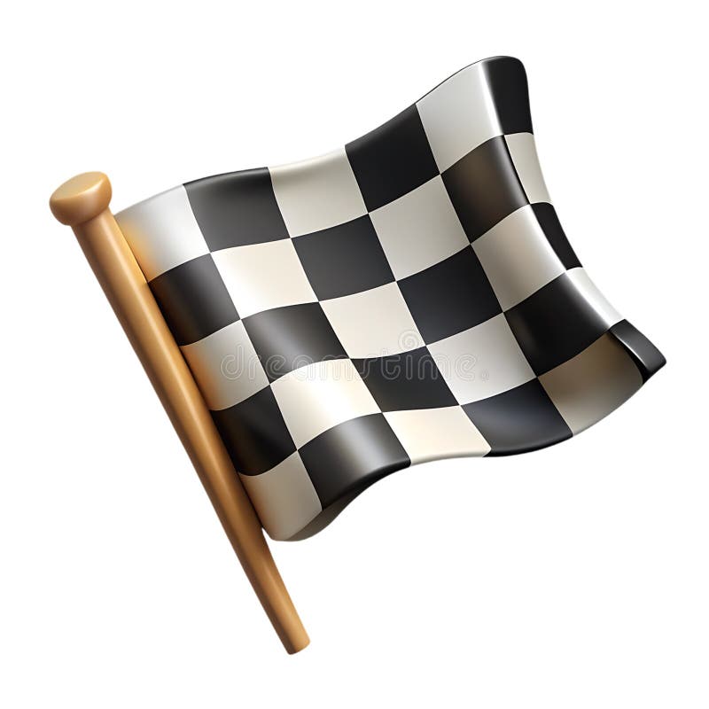 Waving Checkered Flag Isolated on Transparent Background Stock Photo ...