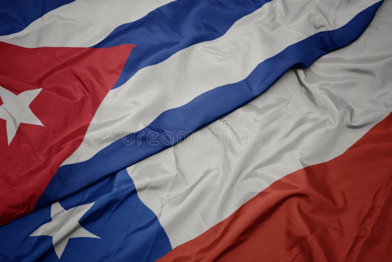 Waving Colorful Flag of Chile and National Flag of Cuba Stock Photo ...