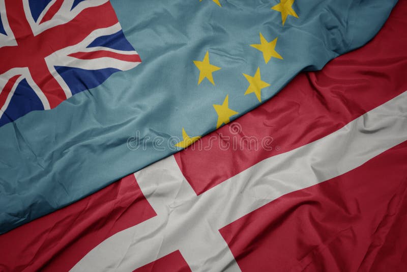 Waving Colorful Flag of Denmark and National Flag of Tuvalu Stock Photo ... Waving Colorful Flag of Denmark and National Flag of Tuvalu Stock Photo ...