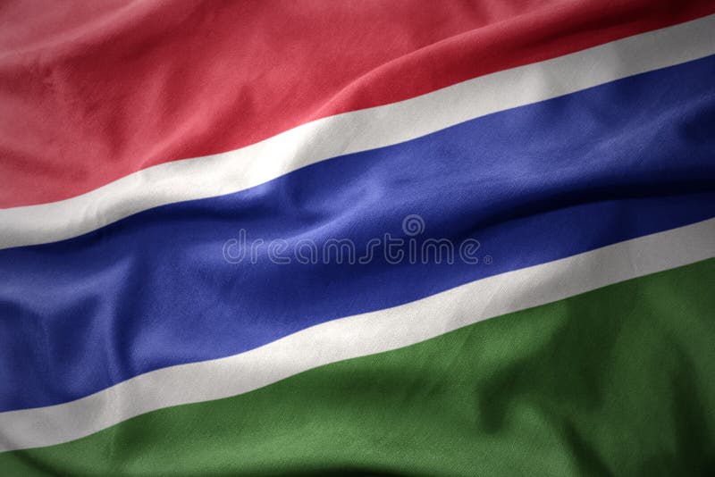 Waving Colorful Flag Of Gambia Stock Image Image Of Central Gambia