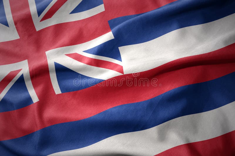 Waving Colorful Flag Of Hawaii State. Stock Photo - Image of northern ...