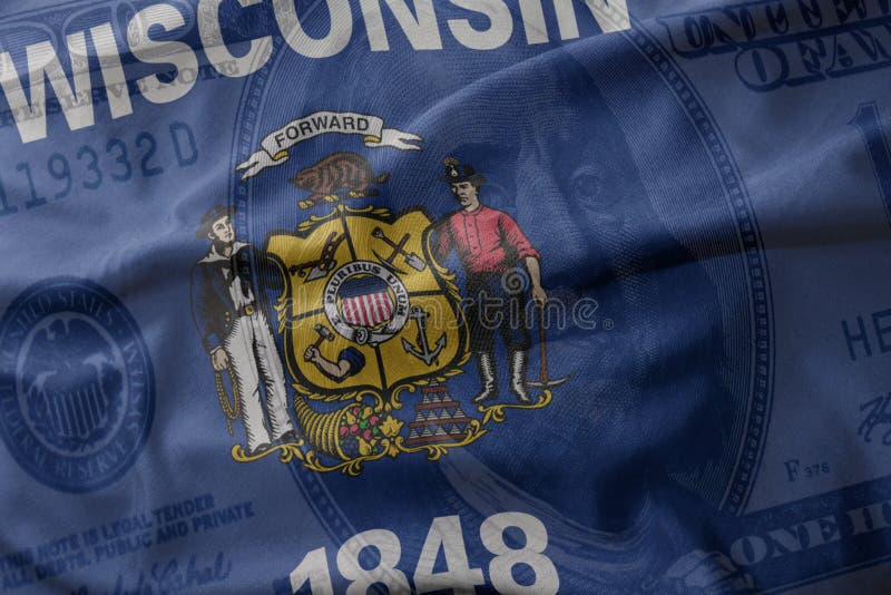 Waving Colorful Flag of Wisconsin Stock Image - Image of banknote, bank ...