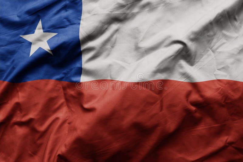 Waving Colorful Realistic National Flag of Chile Stock Image - Image of ...