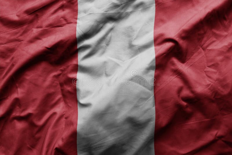 Waving Colorful Realistic National Flag of Peru Stock Image - Image of ...