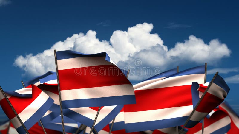 Waving Costa Rican Flag in 3D Rendering Stock Footage - Video of pride ...