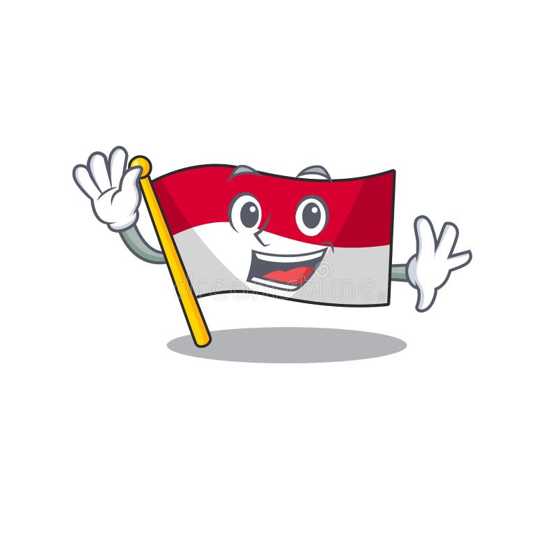Waving Cute Smiley Flag Monaco Scroll Cartoon Character Design Stock ...