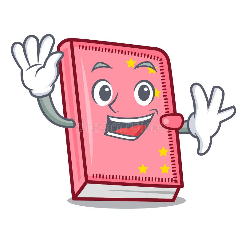 Waving Diary Character Cartoon Style Stock Vector - Illustration of ...