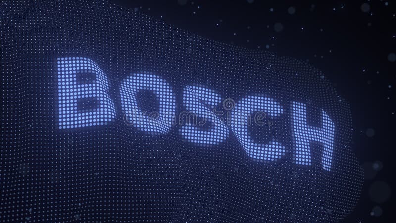 Waving Digital Flag with BOSCH Company Logo, 3d Rendering, Editorial 3d ...