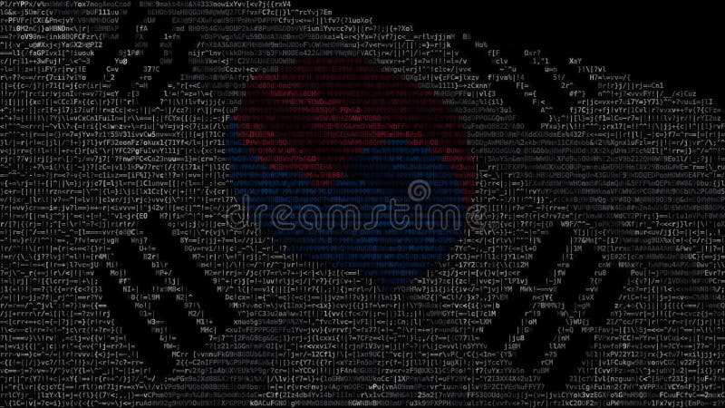 Waving Digital Flag of Korea on Computer Screen, 3d Rendering Stock ...