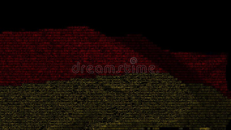 Moving Digital Flag of Germany on the Display. 3d Rendering Stock ...