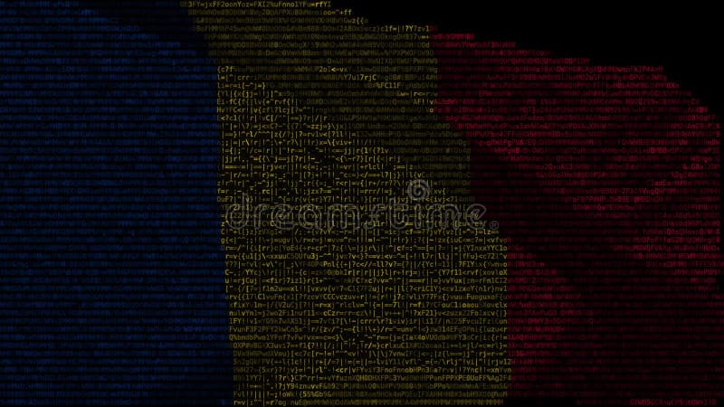 Moving Digital Flag of Romania on the Display. Looping Animation Stock ...