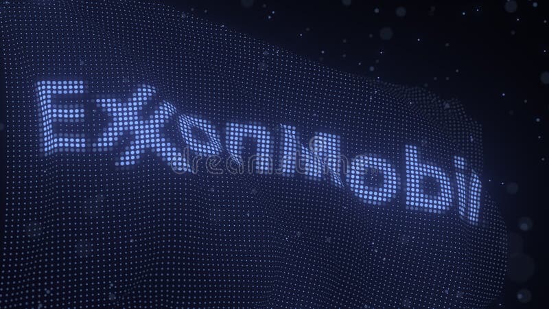 Waving Digital Flag with EXXON MOBIL Company Logo, 3d Rendering ...