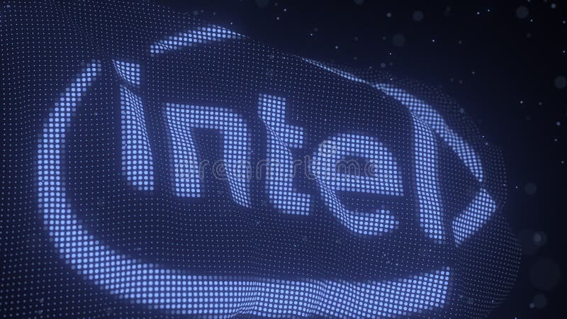 Waving Digital Flag with INTEL Company Logo, 3d Rendering, Editorial 3d ... Waving Digital Flag with INTEL Company Logo, 3d Rendering, Editorial 3d ...
