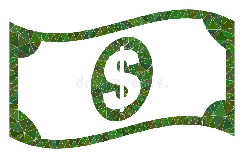 Waving Dollar Banknote Triangle Mocaic Icon Stock Vector - Illustration ...