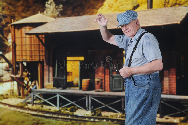 Waving Engineer stock photo. Image of greasy, person - 43218464