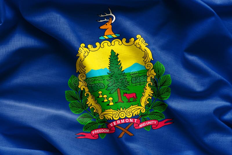 Waving Fabric Flag of Vermont Stock Illustration - Illustration of ...