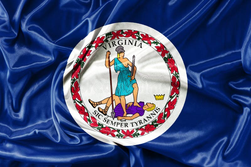 Waving Fabric Flag of Virginia Stock Image - Image of flag, america ...