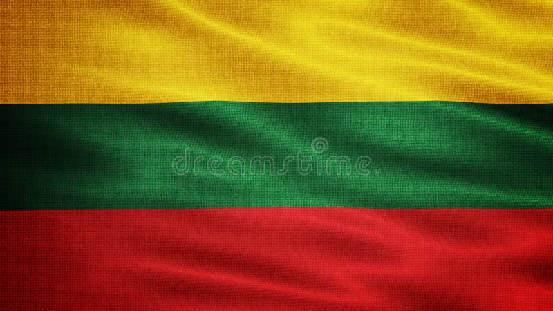 Waving Fabric Texture of Lithuania National Flag Background Stock ...