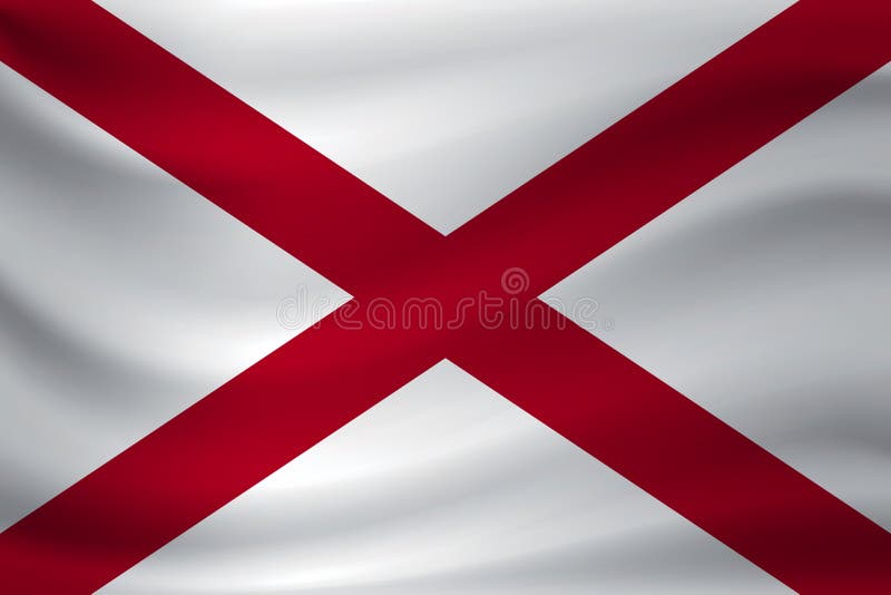 Waving Flag of Alabama. Vector Illustration Stock Vector - Illustration ...