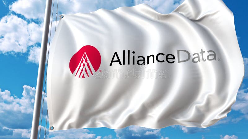 Waving Flag with Alliance Data Logo. Editoial 3D Rendering Editorial ...