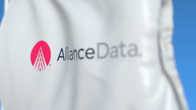 Flying Flag with Alliance Data Logo, Close-up. Editorial 3D Rendering ...