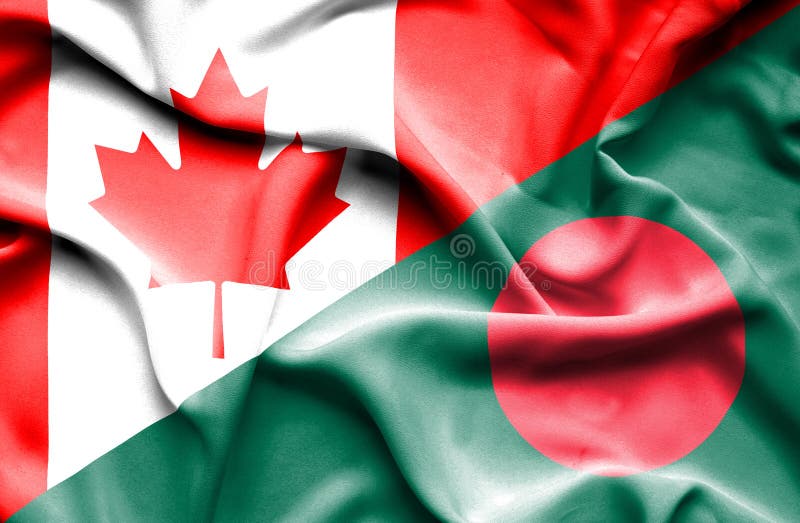 Canada And Bangladesh Half Flags Together Stock Illustration ...