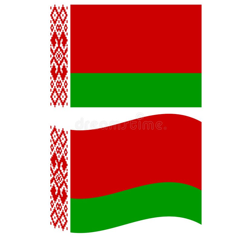 Waving Flag of Belarus. Belarus Flag on White Background. Flat Style ... Waving Flag of Belarus. Belarus Flag on White Background. Flat Style ...