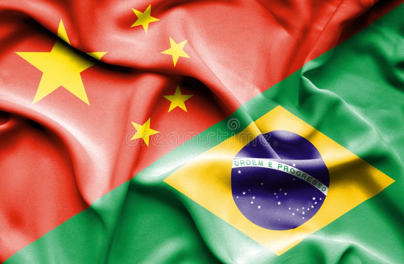 Waving Flag of Brazil and China Stock Illustration - Illustration of ...