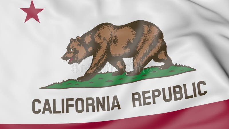 Waving Flag of California State. 3D Rendering Stock Photo - Image of ...