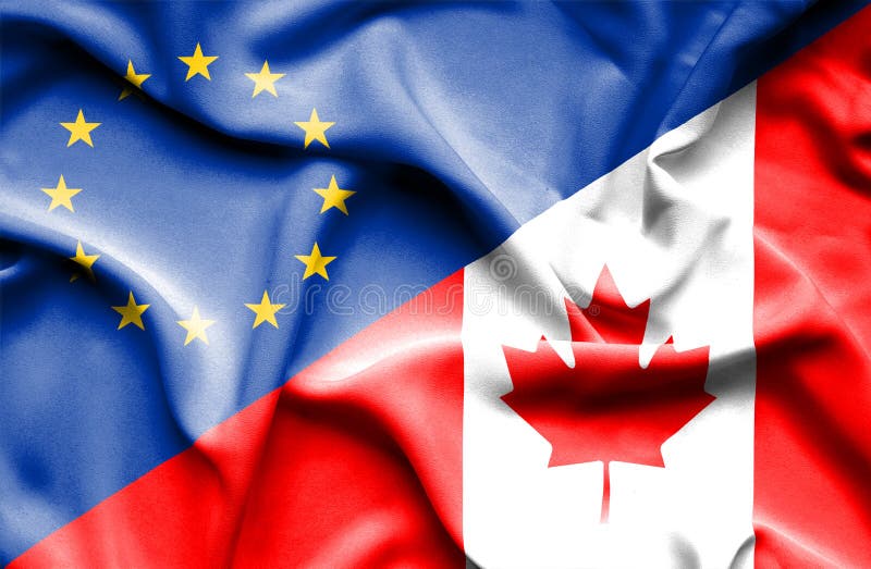 Waving Flag of Canada and EU Stock Image - Image of finance, history ...