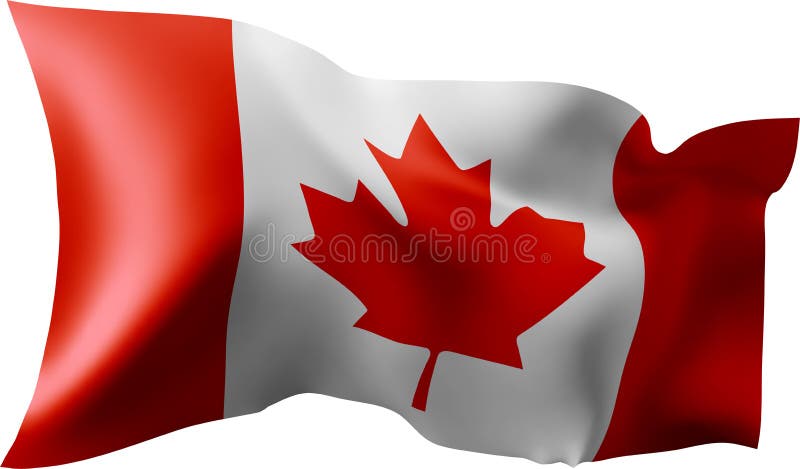 Waving Flag of the Canada. Illustration of Wavy Canada Flag. Flag on ...