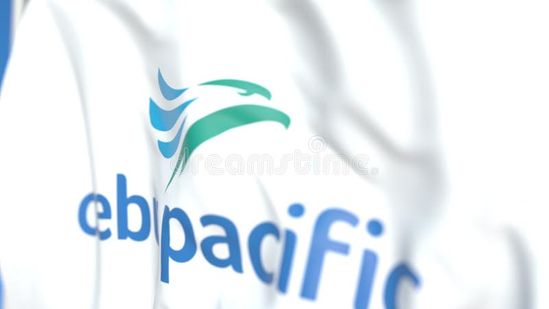 Waving Flag with Cebu Pacific Logo, Close-up. Editorial 3D Rendering ...