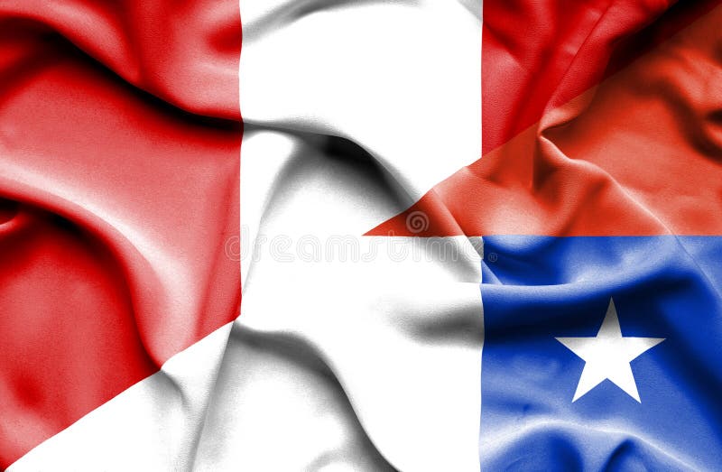 Waving Flag of Chile and Peru Stock Illustration - Illustration of ...