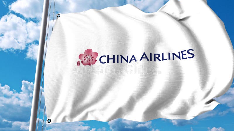Waving Flag with China Airlines Logo. 3D Rendering Editorial Photo ...