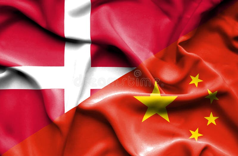 China and Denmark. Chinese and Danish Flags. Official Colors. Correct ...