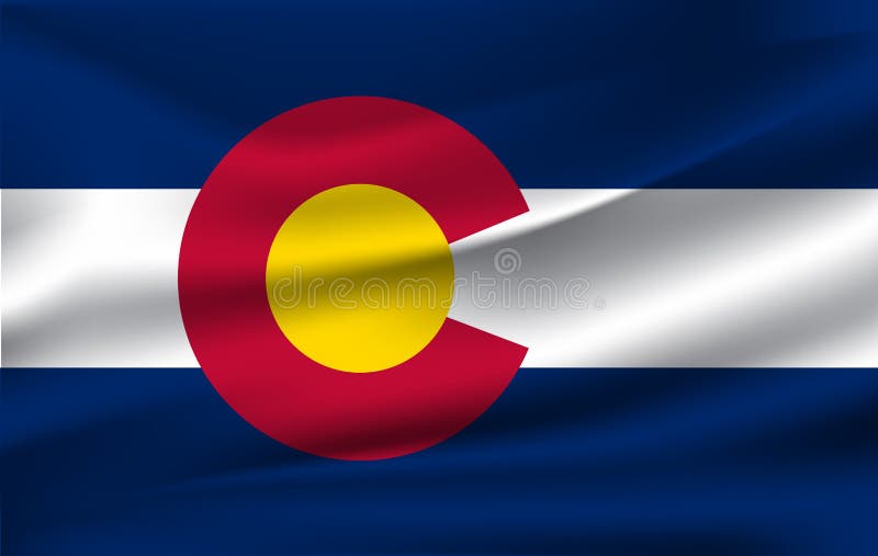 Waving Flag of COLORADO. Illustration Stock Illustration - Illustration ...