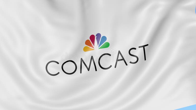 Comcast Logo on Waving Digital Flag. Editorial Looping Animation Stock ...