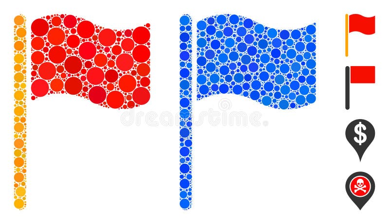 Waving Flag Composition Icon of Circles Stock Illustration ...