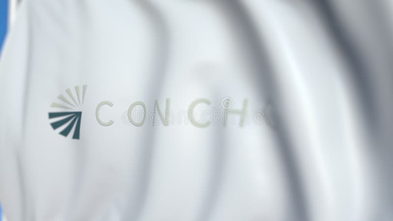 Waving Flag with Concho Resources Logo, Close-up. Editorial Loopable 3D ...