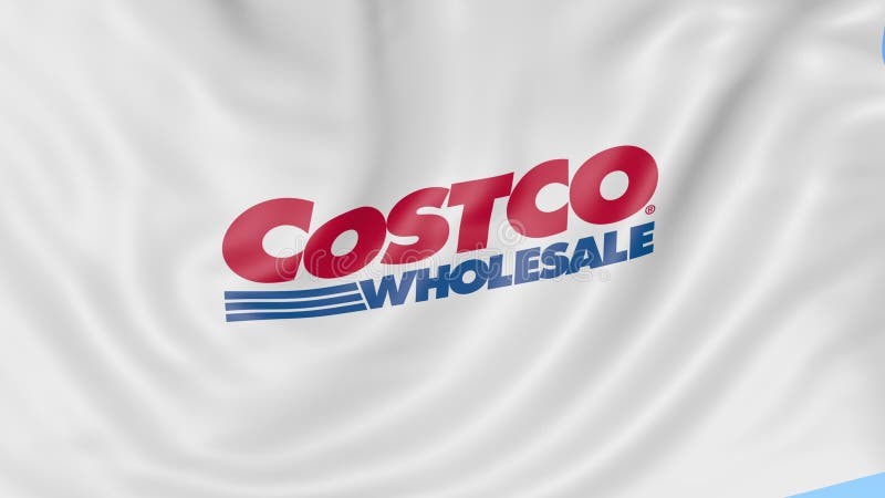 Waving Flag with Costco Logo. Seamles Loop 4K Editorial Animation Stock ...