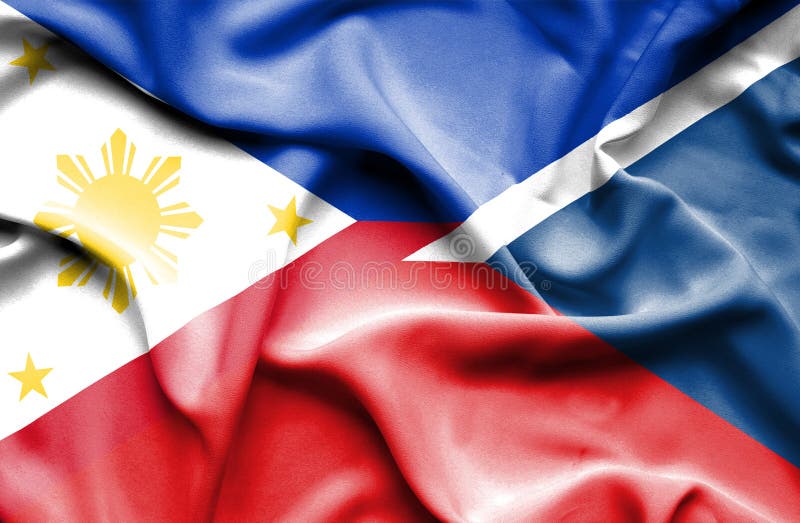 Waving Flag of Czech Republic and Philippines Stock Illustration ...