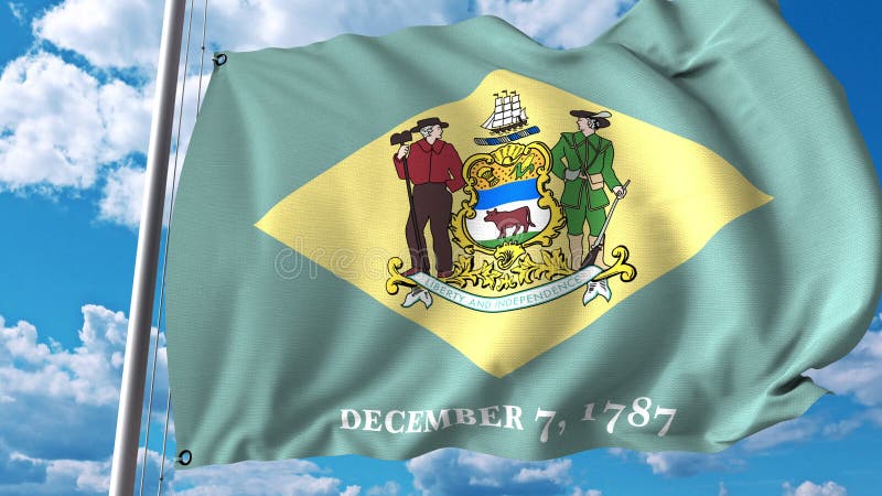 Waving flag of Delaware stock video. Video of realistic - 108247737