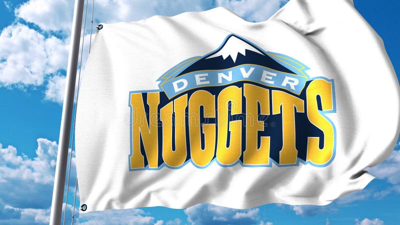 Waving Flag with Denver Nuggets Professional Team Logo. Editorial 3D ...
