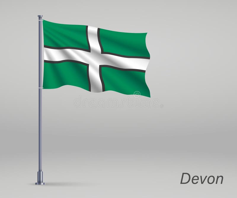 Flag of Devon, England. stock illustration. Illustration of symbol ...