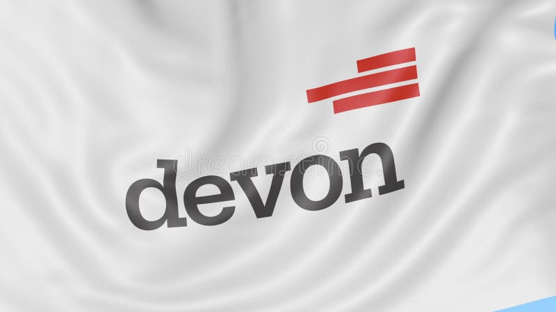 Waving Flag with Devon Energy Logo. Seamles Loop 4K Editorial Animation ...