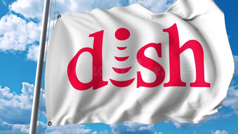 Waving Flag with Dish Network Logo. Editoial 3D Rendering Editorial ...