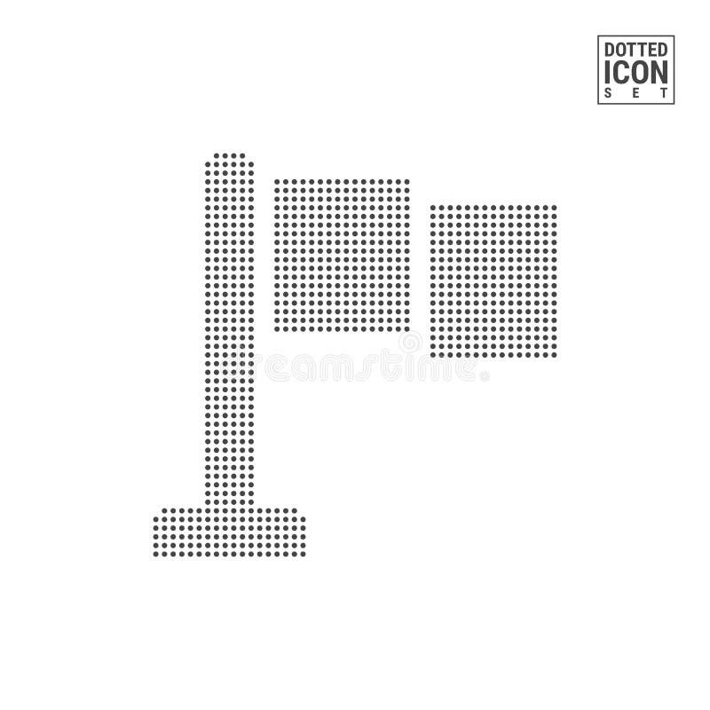 Waving Flag Dot Pattern Icon. Start and Finish Dotted Icon Isolated on ...
