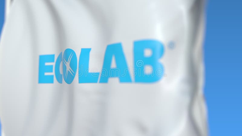 Flying Flag with Ecolab Logo, Close-up. Editorial 3D Rendering ...