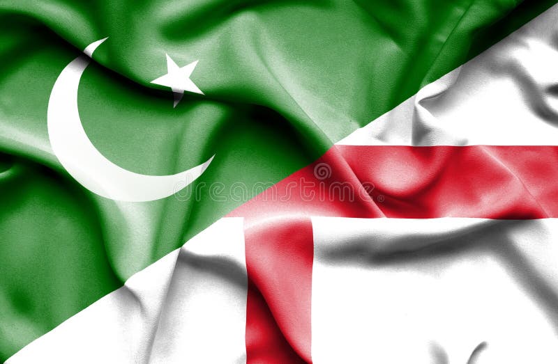 England and Pakistan Two Half Flags Together Stock Illustration ...